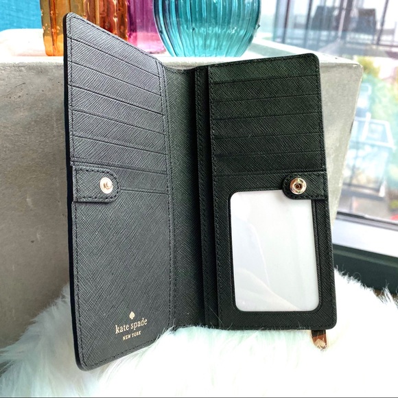 kate spade | Bags | Kate Spade Eva Modern Feather Large Bifold Wallet ...